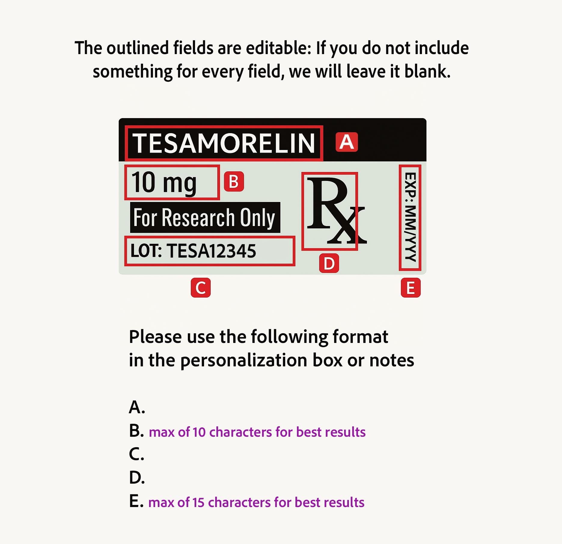 Peptide Vial Labels | Silver Waterproof & Oil-proof Stickers for 3ml ...