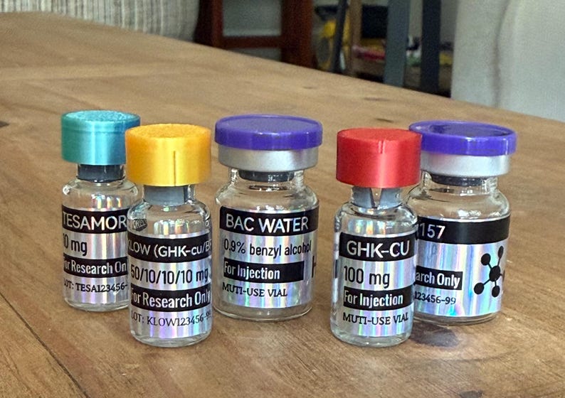 Peptide Vial Labels - Matte Silver Waterproof for 3ml and 5ml Vials ...