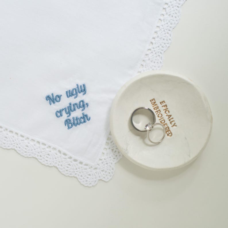 No Ugly Crying Handkerchief, Custom Handkerchief Wedding, Something ...