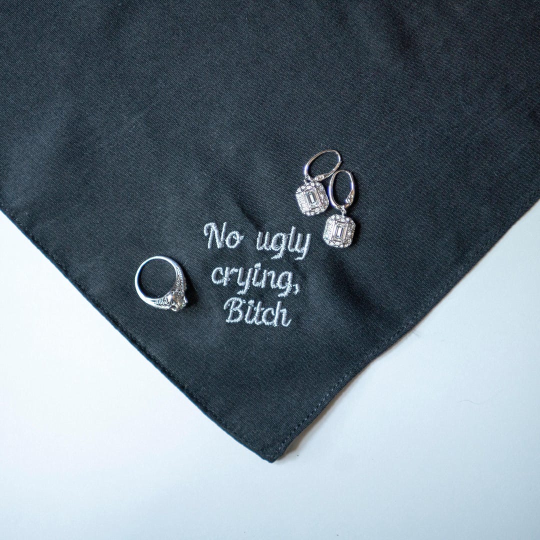 Embroidered Wedding Handkerchief: "no Ugly Crying" Gift - Etsy