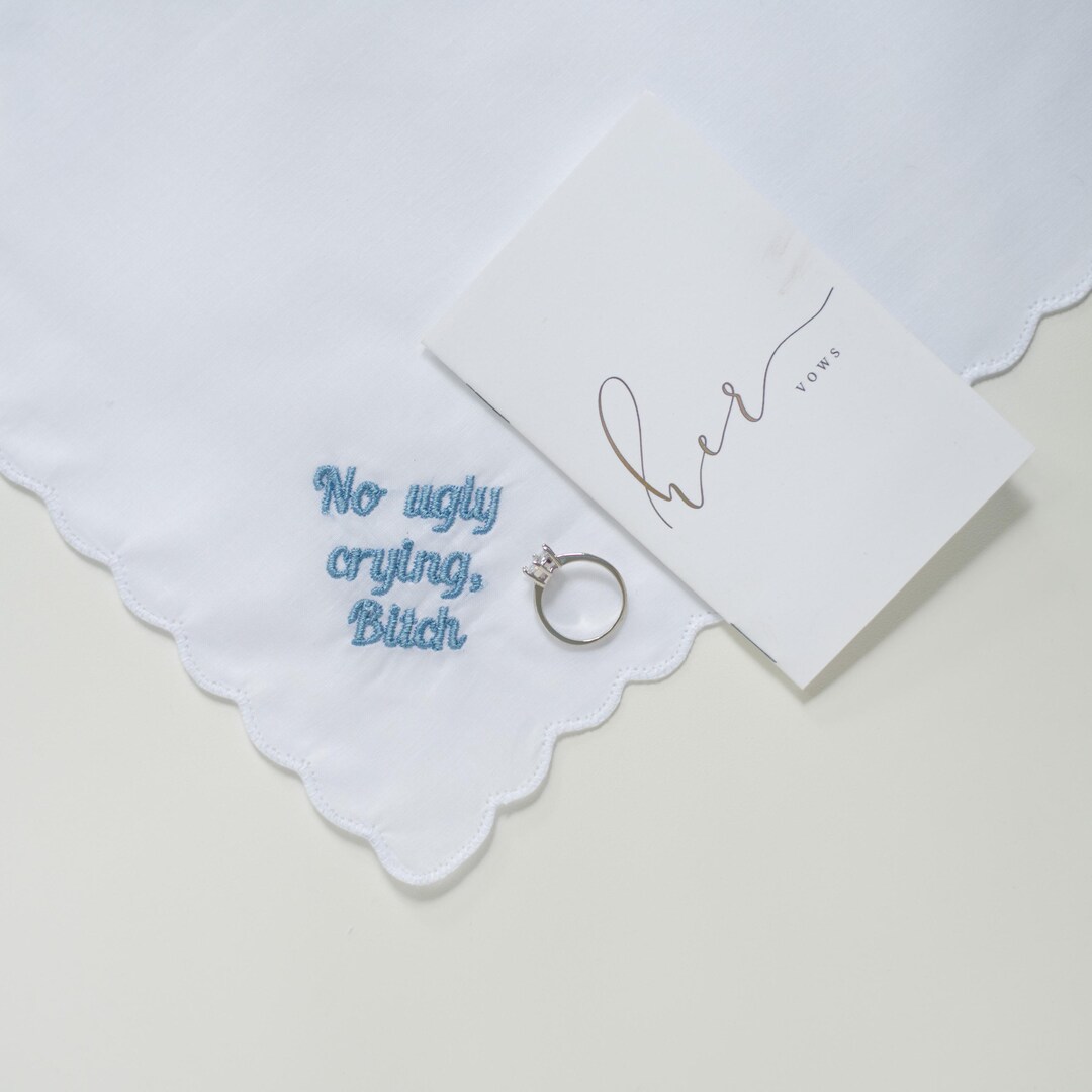 No Ugly Crying, Handkerchief Women, Custom Handkerchief Wedding, Lace ...