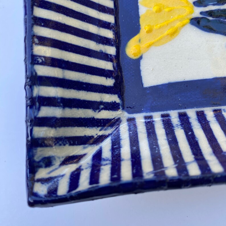 Platter Ceramic Rectangle Pottery With Whimsical Fish Hand - Etsy