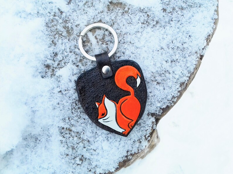 Fox Key Fob Fox Keychain Fox Leather Keychain Custom - Etsy