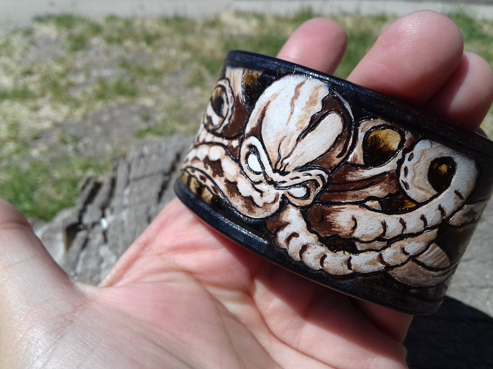 Octopus Leather Cuff Bracelet Pyrography Leather Pirate - Etsy