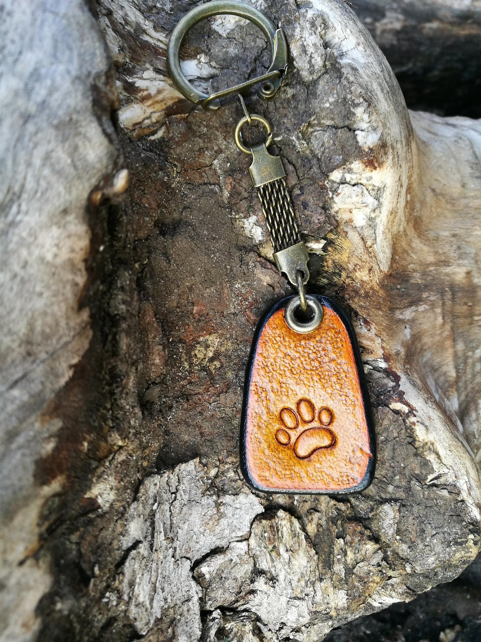 Cat Paw Keychain, Leather Keyfob, Custom Leather Keychain, Leather ...