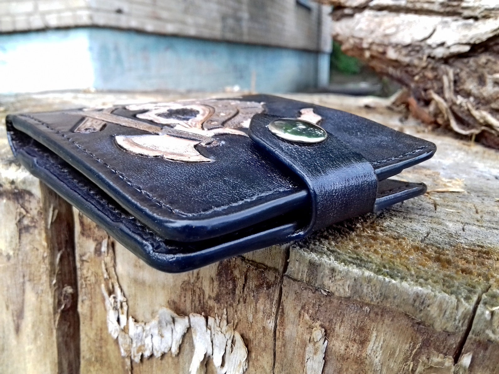 The Skull of the Viking With the Axe Viking Wallet Skull - Etsy