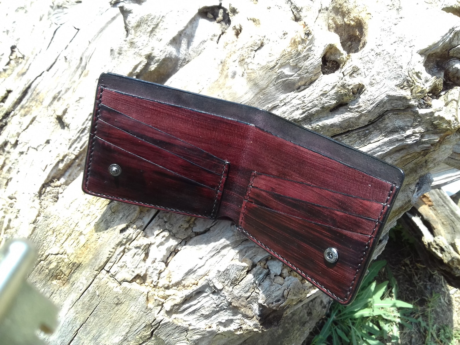 Leather Skull and Raven Wallet, Biker Wallet Bifold, Crow, Carved ...