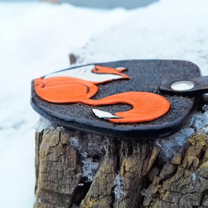 Fox Key Fob, Fox Keychain, Fox Leather Keychain, Custom Leather ...