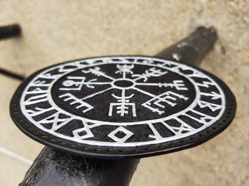 Leather Patch Compass of Vegvisir, Runic Compass, Norse Wheel, Celtic ...