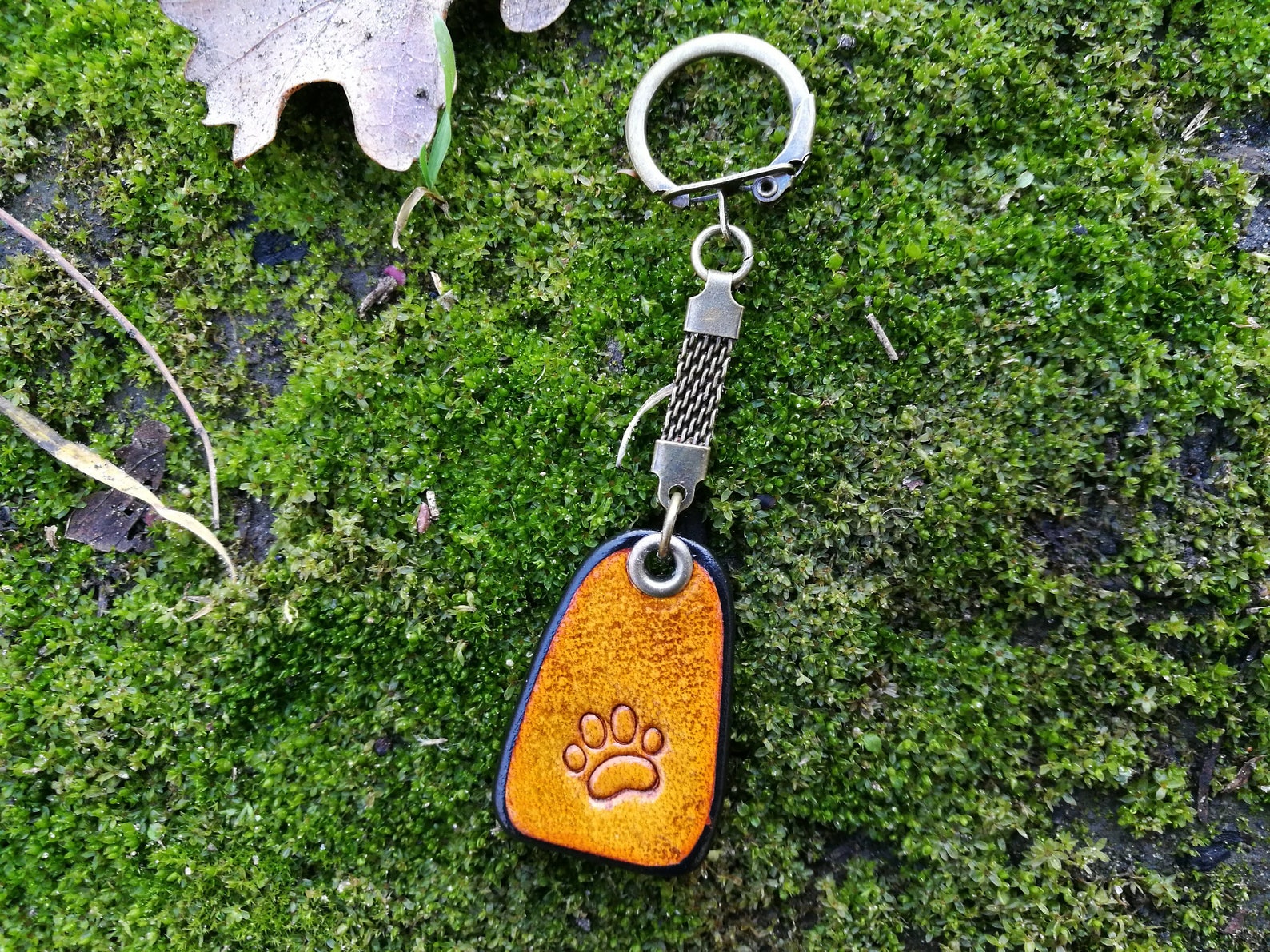 Cat Paw Keychain, Leather Keyfob, Custom Leather Keychain, Leather ...