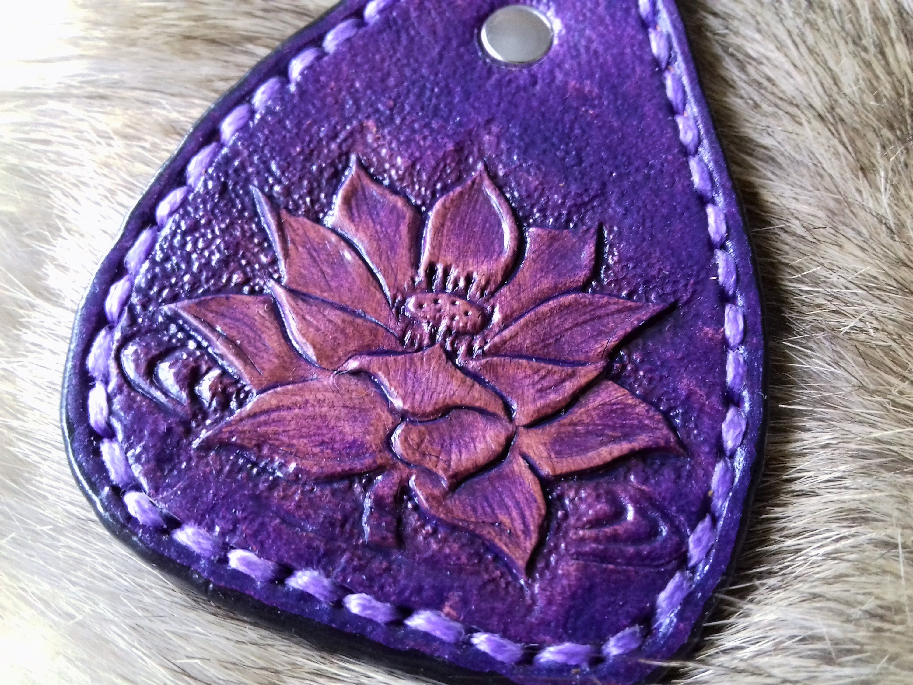 Yoga Keychain Lotus Keychain Floral Leather Keychain Flower | Etsy