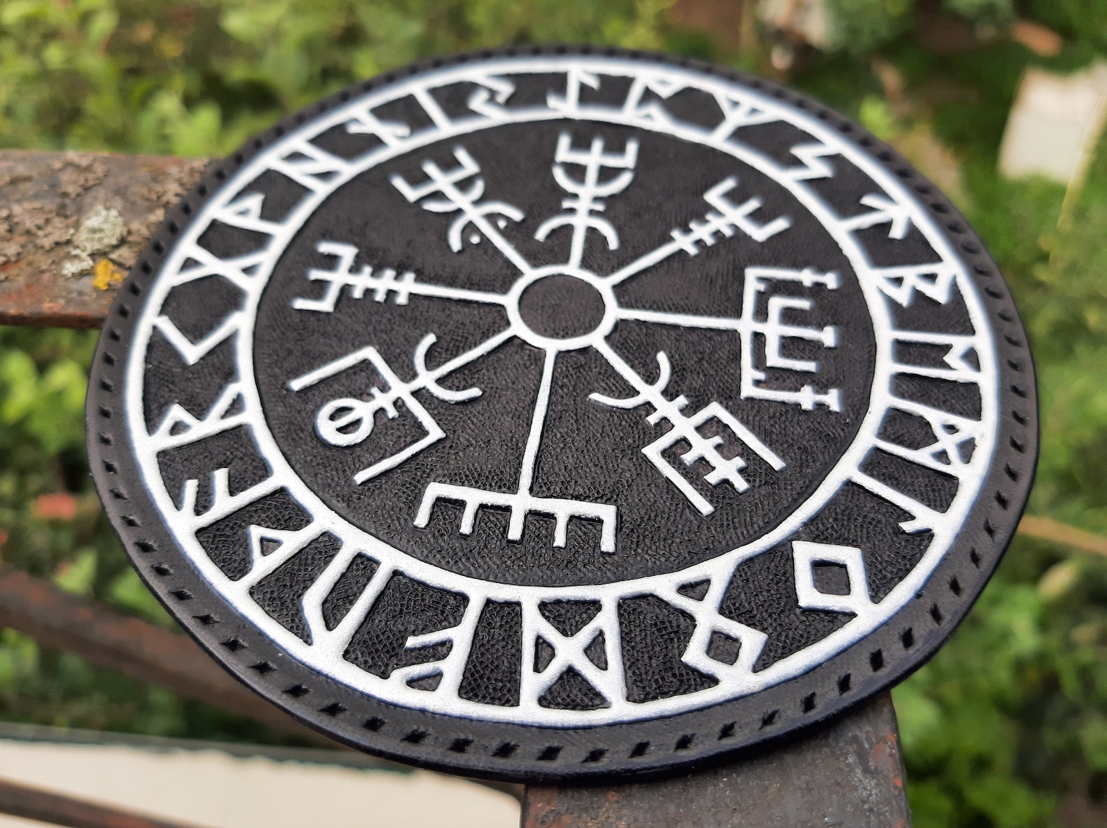 Leather Patch Compass of Vegvisir Runic Compass Norse Wheel - Etsy