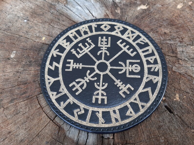Leather Patch Compass of Vegvisir Runic Compass Norse Wheel - Etsy