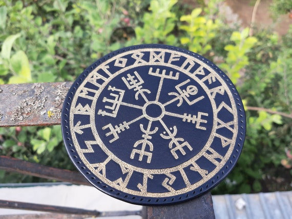 Leather Patch Compass of Vegvisir Runic Compass Norse Wheel - Etsy