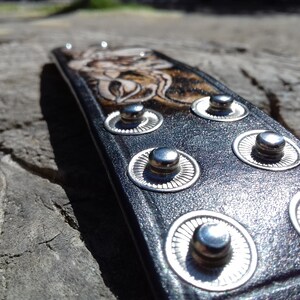 Octopus Leather Cuff Bracelet, Pyrography, Leather Pirate Bracelet, Men ...