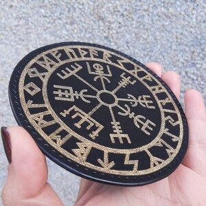 Leather Patch Compass of Vegvisir Runic Compass Norse Wheel - Etsy
