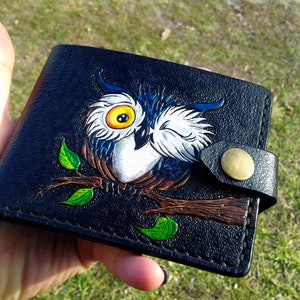 Owl Wallet Leather, Trucker Wallet, Owl Purse, Credit Card Wallet ...