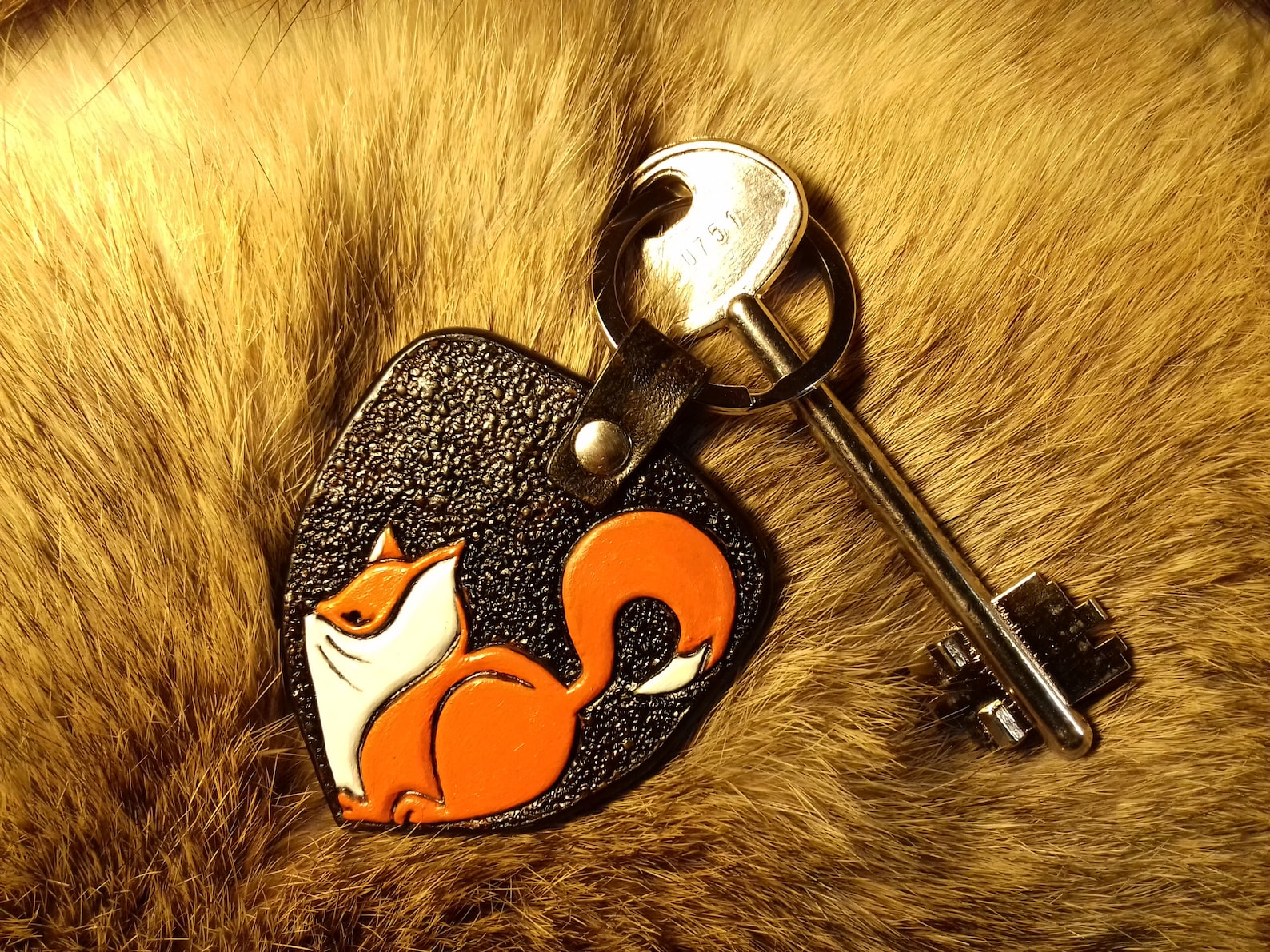 Fox Key Fob Fox Keychain Fox Leather Keychain Custom | Etsy