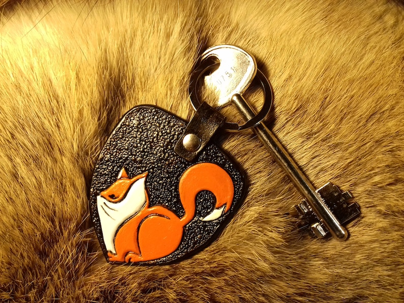 Fox Key Fob Fox Keychain Fox Leather Keychain Custom - Etsy Denmark