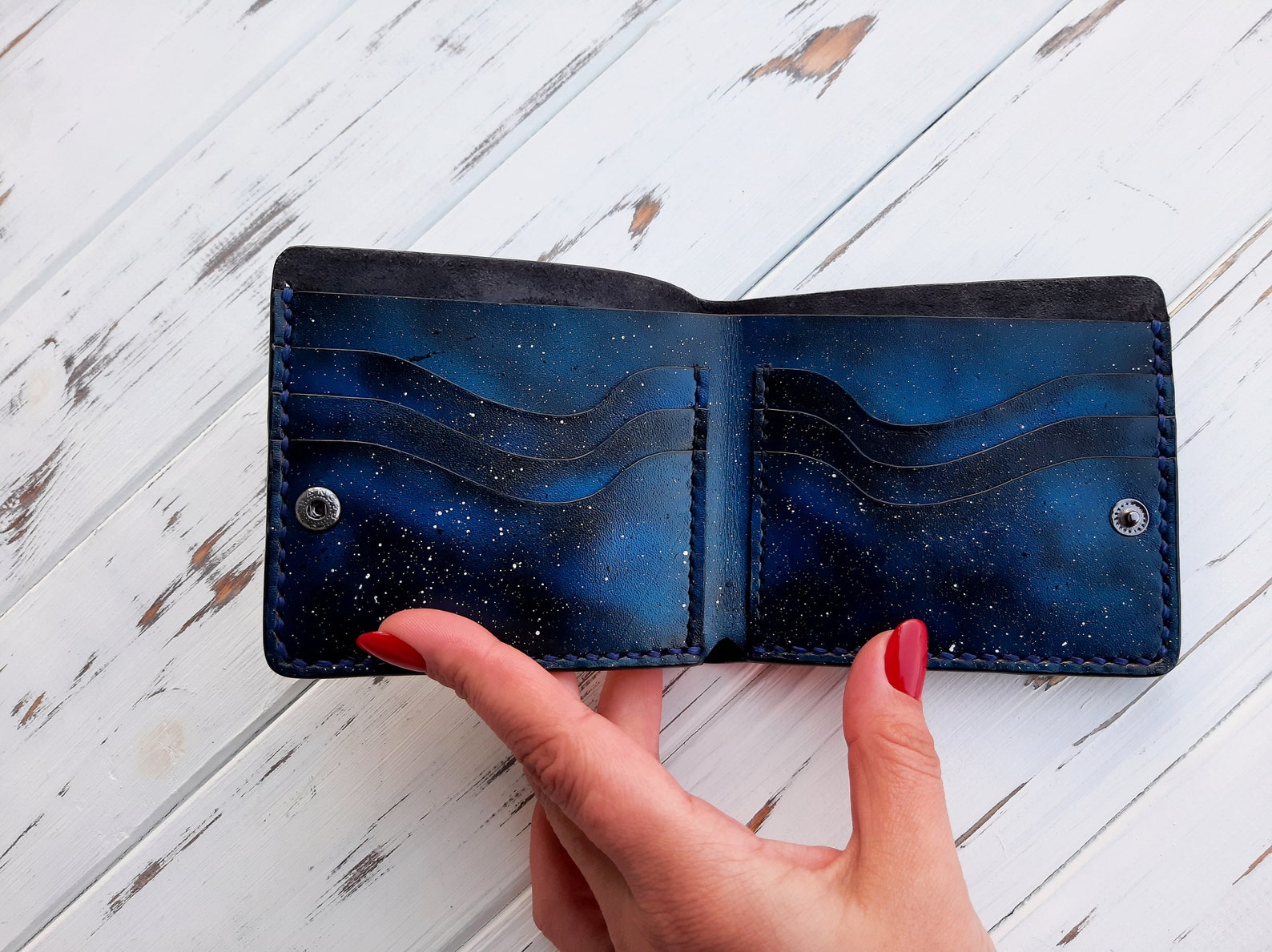 Carved Leather Wallet Owl Moon Short Biker Wallets Shadow - Etsy