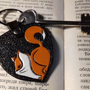 Fox Key Fob, Fox Keychain, Fox Leather Keychain, Custom Leather ...