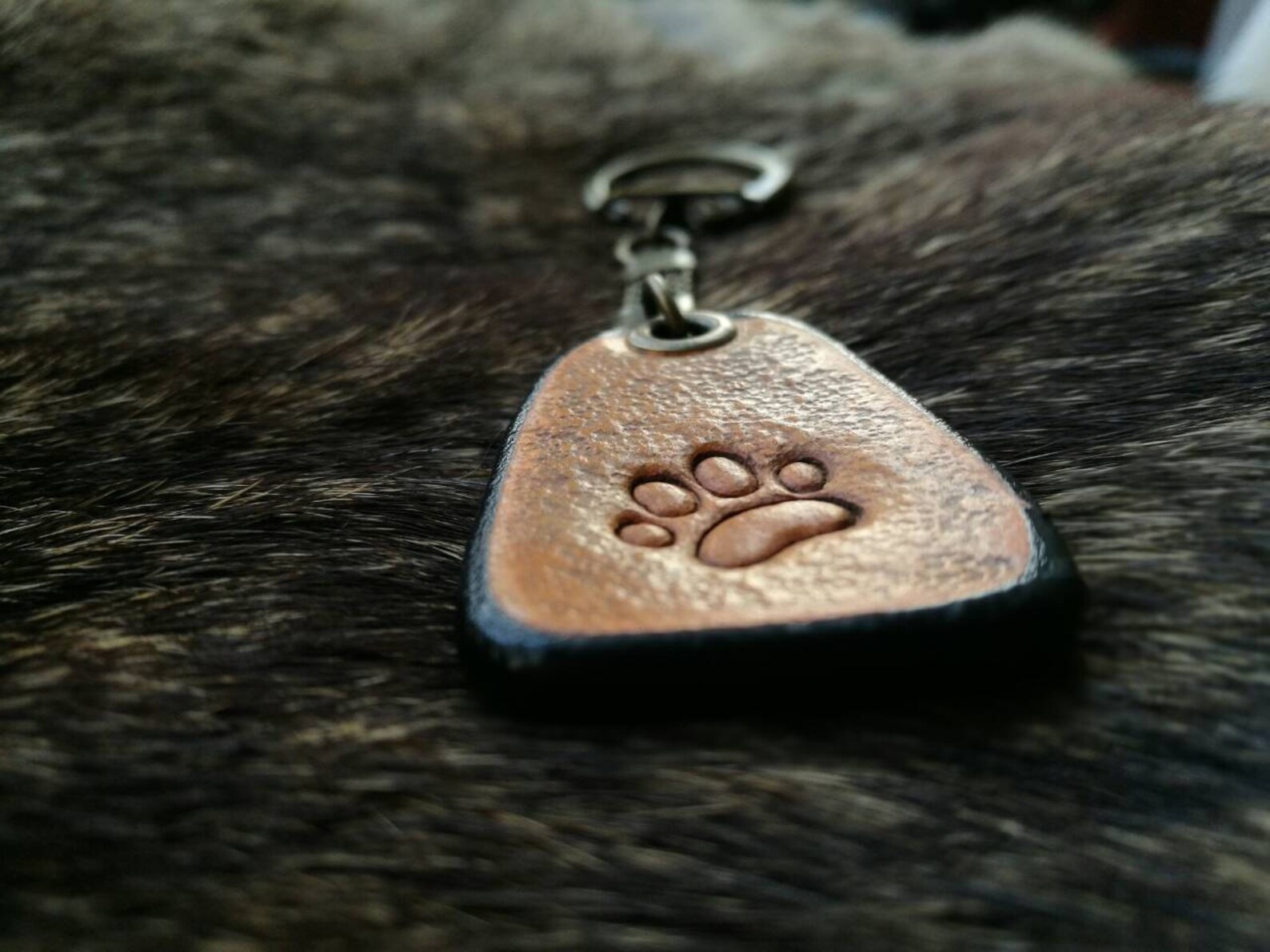 Cat Paw Keychain, Leather Keyfob, Custom Leather Keychain, Leather ...