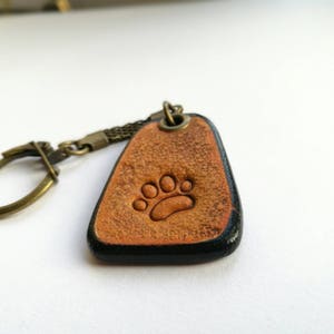 Cat Paw Keychain, Leather Keyfob, Custom Leather Keychain, Leather ...