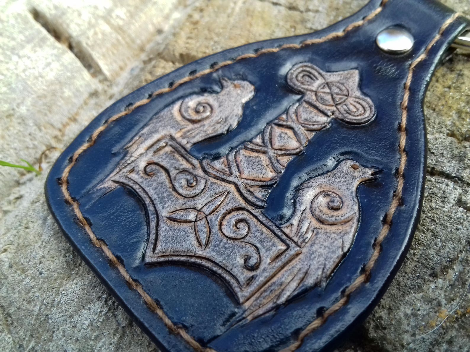 Thor's Hammer Mjolnir Keychain Leather Keychain Custom - Etsy