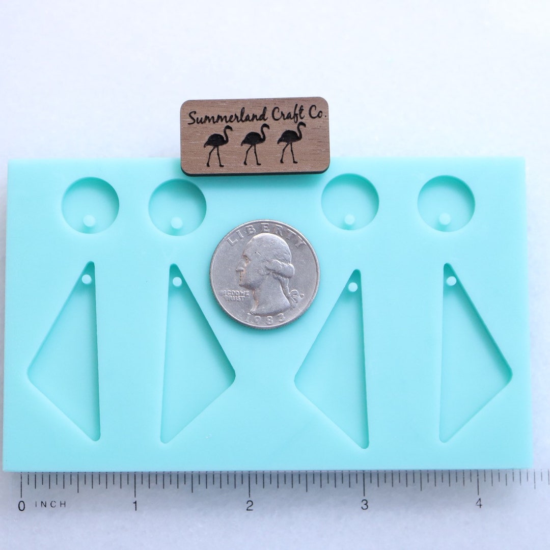 Shiny Angled Triangle and Coin Jewelry Mold, Boho Resin Mold, Modern ...