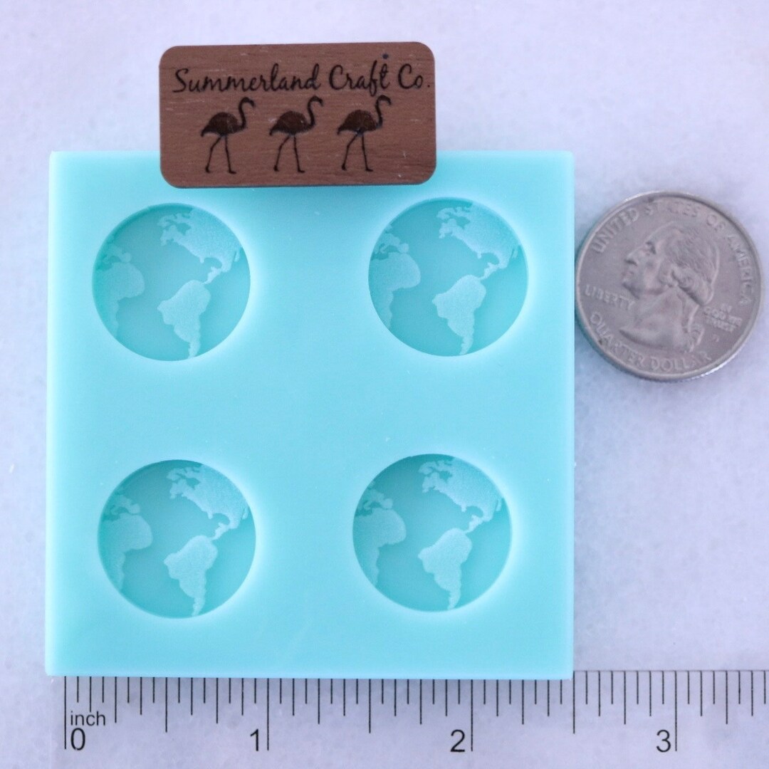 Etched 3/4” Earth Stud Earrings Mold, Earth Earrings Mold, Earth ...