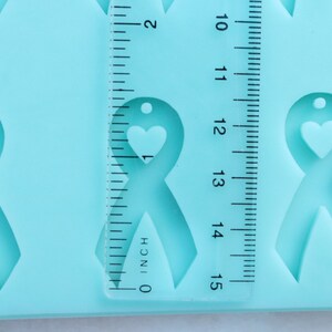Awareness Ribbon Pendant Mold, Ribbon With Heart Pendant Mold, Ribbon ...