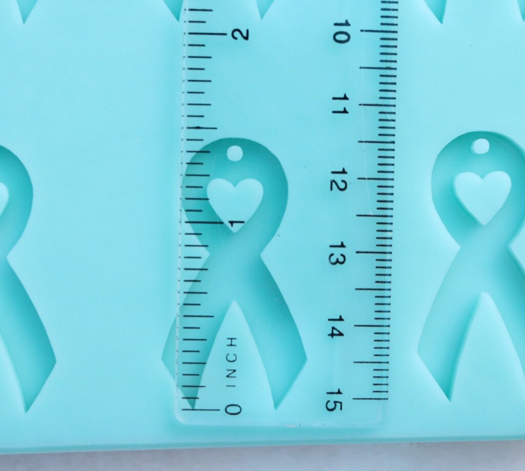 Awareness Ribbon Pendant Mold, Ribbon With Heart Pendant Mold, Ribbon ...