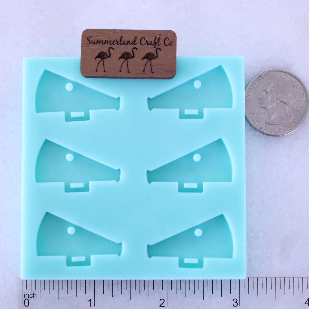 Shiny Loudspeaker Cheer Drop Earrings Mold, Cheerleading Charm Mold ...