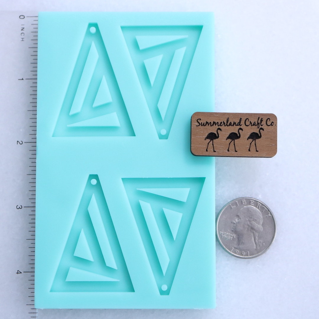 Shiny Open Triangle Shape Pendant Mold With Cutouts, Open Triangle Drop ...