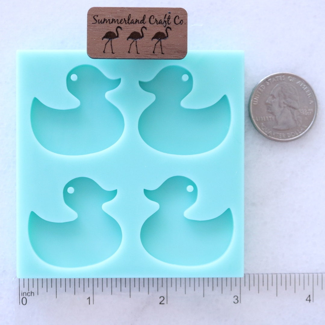 Shiny Rubber Duck Drop Earrings Mold, Duck Earrings Mold, Rubber Ducky ...