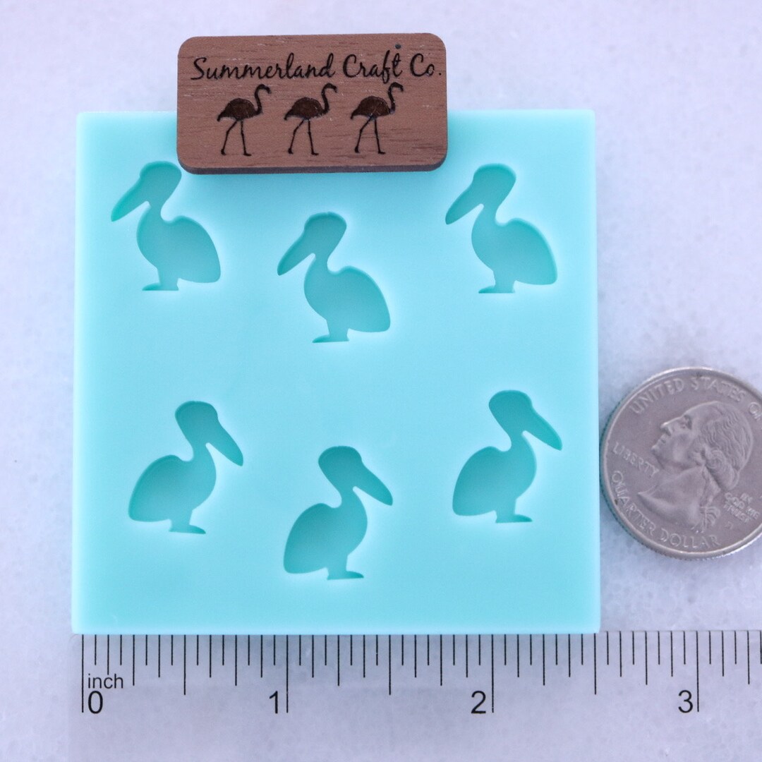 Shiny Pelican Stud Earrings Mold, Pelican Earrings Mold, Pelican Shaker ...