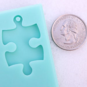 Shiny Puzzle Piece Shape Drop Mold, Puzzle Charm Epoxy Resin Mold ...