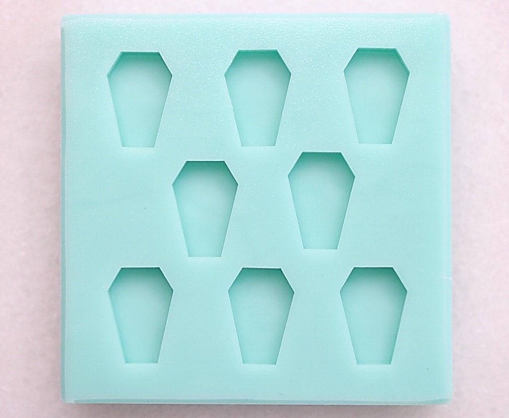 Shiny Coffin Stud Earrings Resin Mold Coffin Cabochon Mold | Etsy