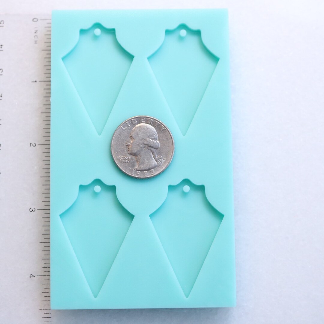 Shiny Shield Shape Pendant Mold, Skinny Arrowhead Drop Earrings Mold ...