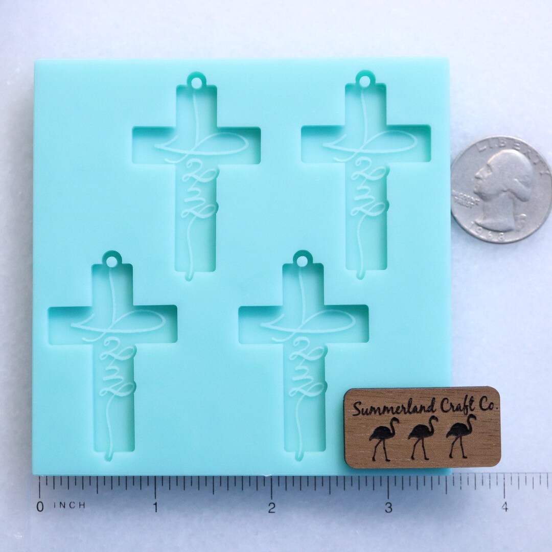 Etched Cross Jewelry Mold, Cross Earrings Mold, Cross Pendant Mold ...