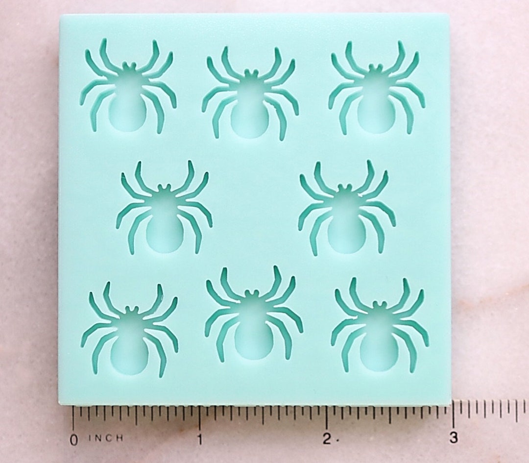 Spider Stud Earrings Resin Mold, Spider Cabochon Resin Mold, Halloween ...