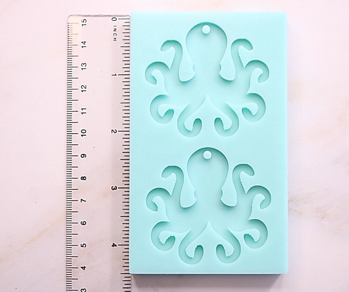 2 Octopus Pendant Resin Mold Octopus Pendant Mold | Etsy