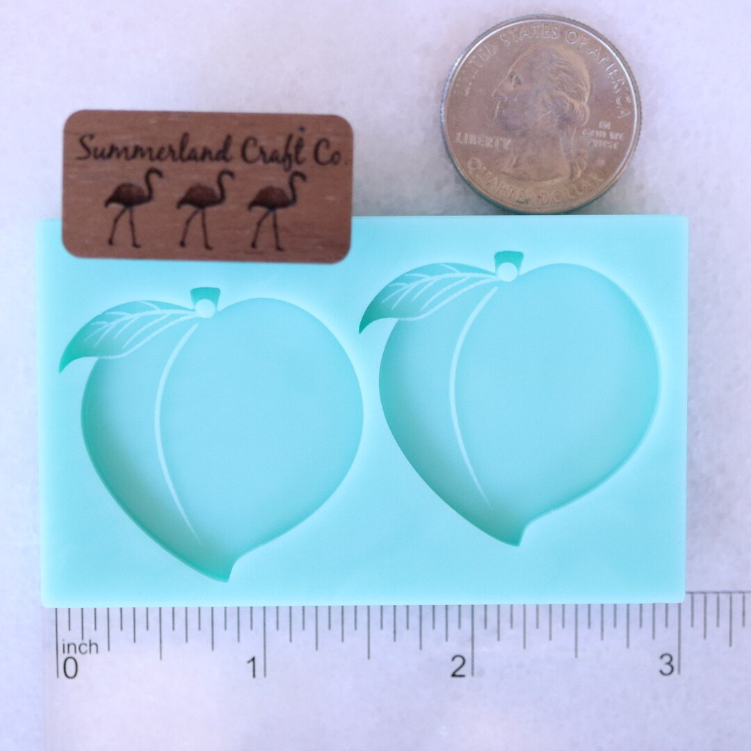 Etched Peach Drop Earrings Mold, Peach Earrings Mold, Peach Pendant ...
