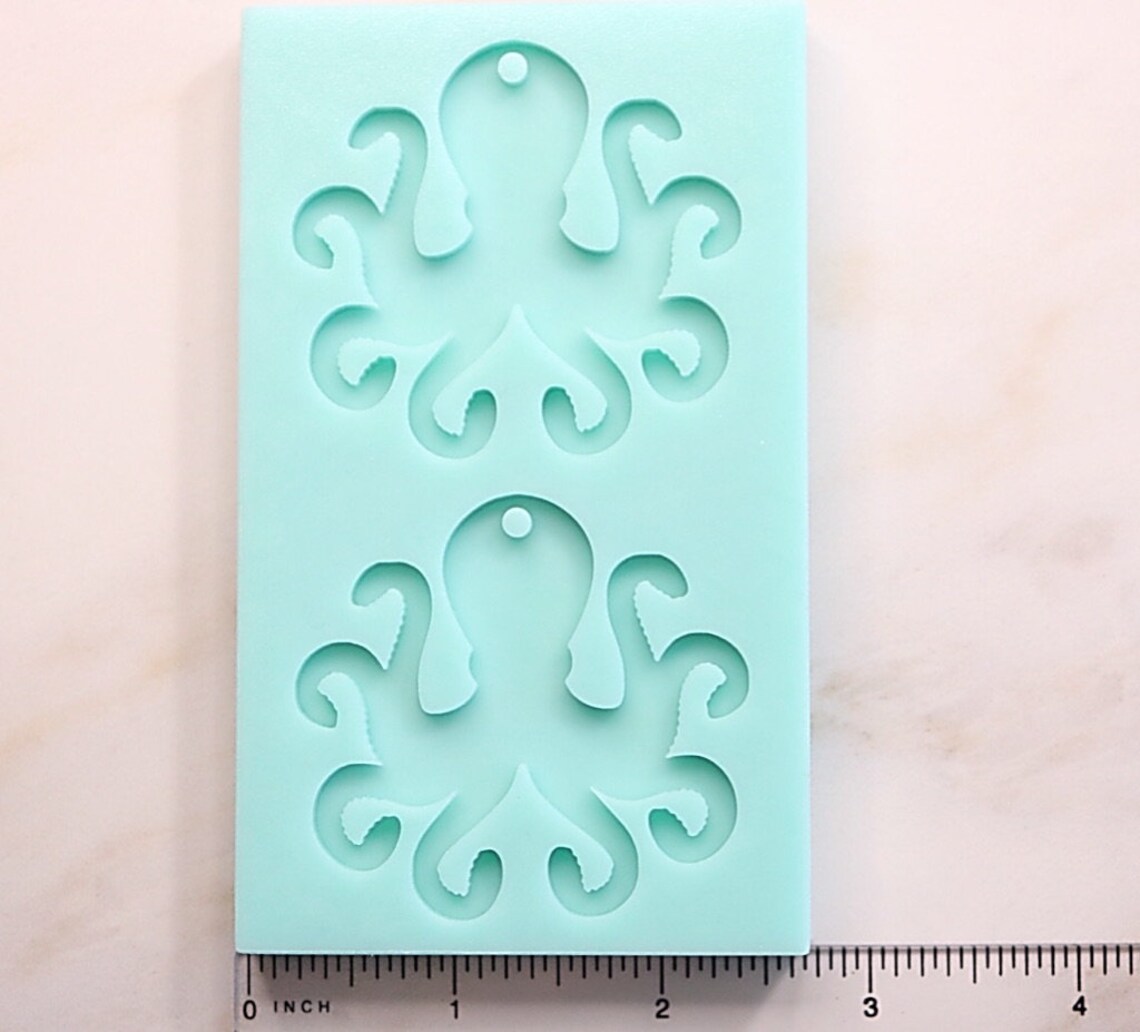 2 Octopus Pendant Resin Mold Octopus Pendant Mold | Etsy