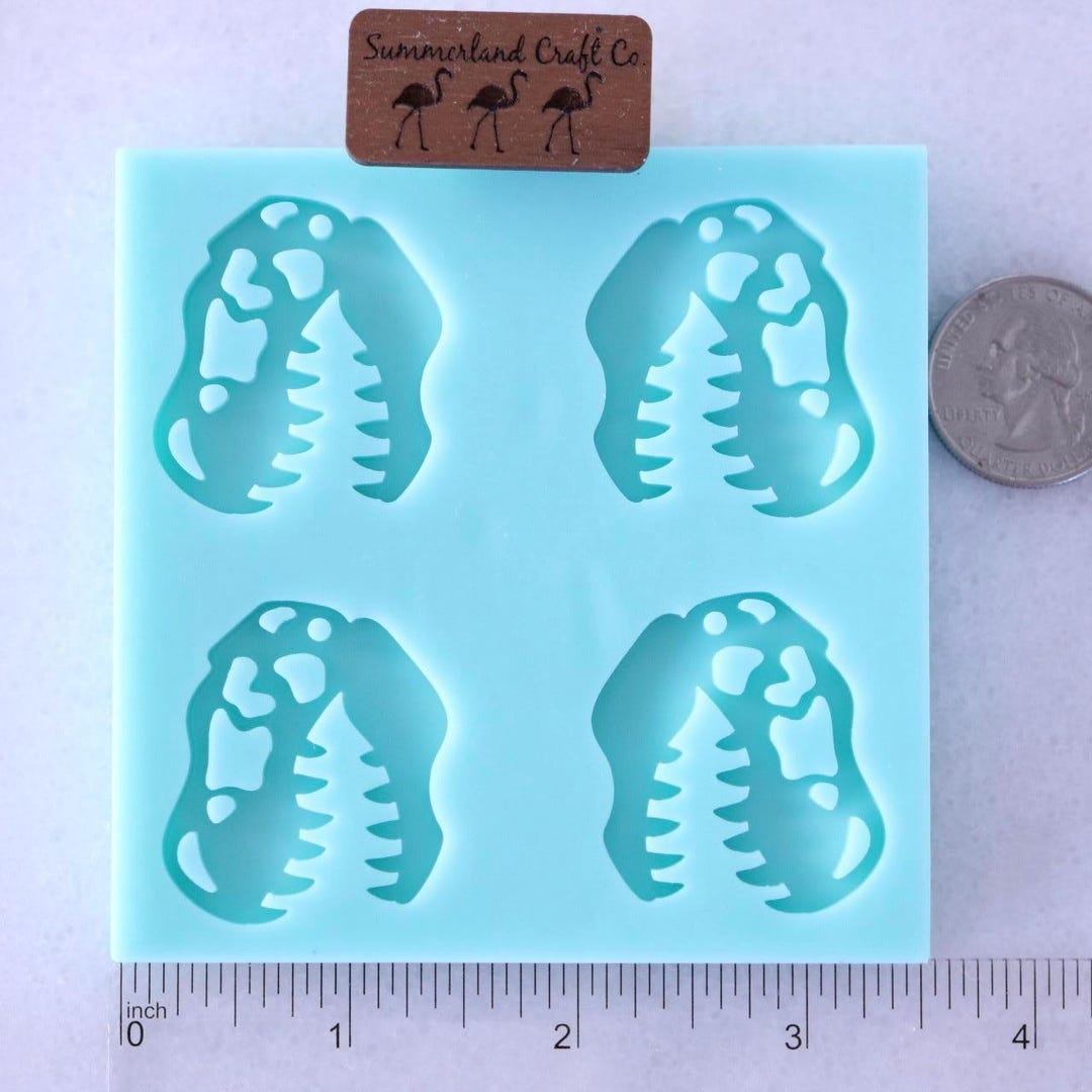 T-rex Skull Mold, T-rex Skeleton Jewelry Mold, T-rex Earrings Mold ...