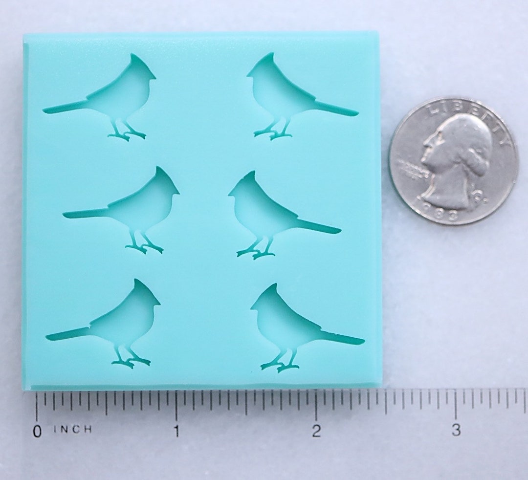 Cardinal Stud Earrings Mold, Cardinal Stud Mold, Bird Stud Earrings ...