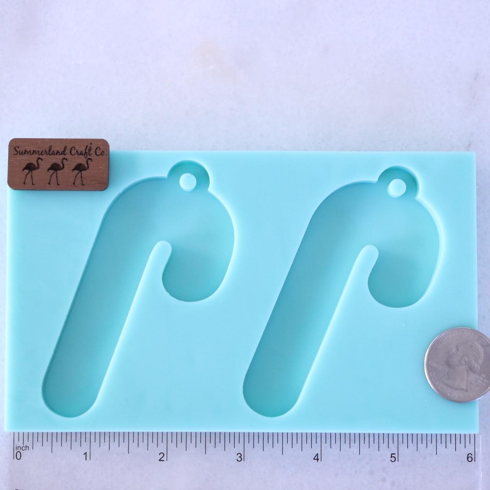 Shiny Solid Candy Cane Christmas Ornament Mold, 3 5/8” Tall X 1 3/4 ...