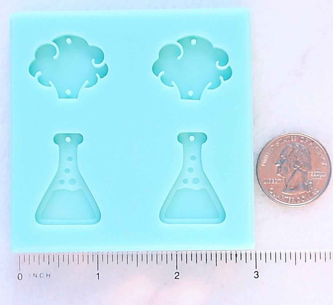 Etched 2 Piece Beaker Jewelry Mold, Potion Earrings Silicone Mold - Etsy