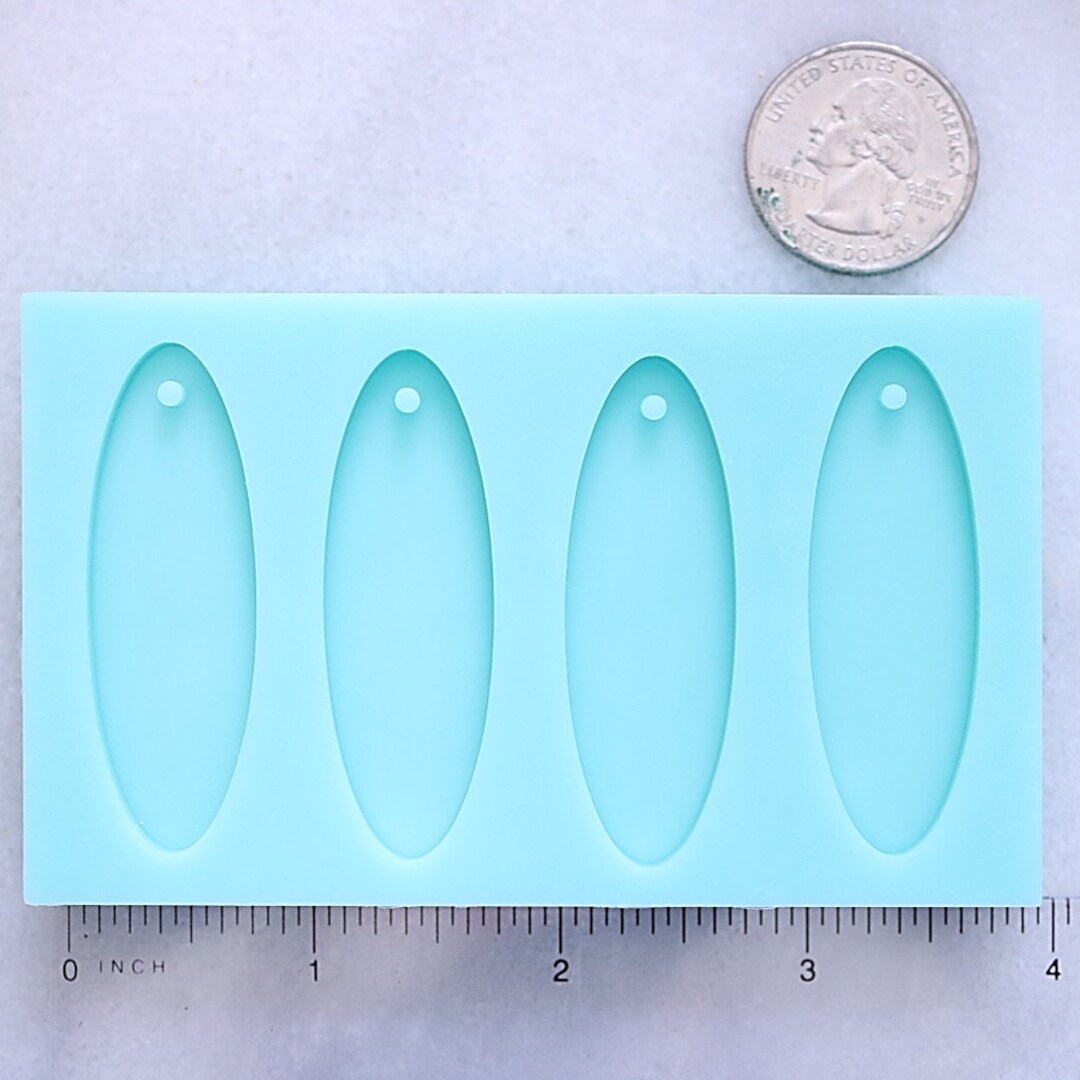 2" Narrow Oval Pendant Mold, Shiny Oval Resin Mold, Oval Drop Mold ...