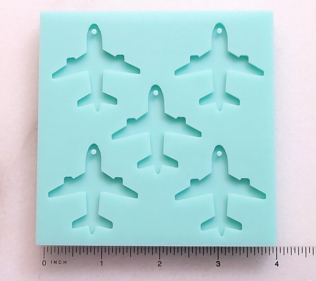 Shiny Airplane Pendant Mold, Airplane Earrings Mold, Airplane Drop Mold ...